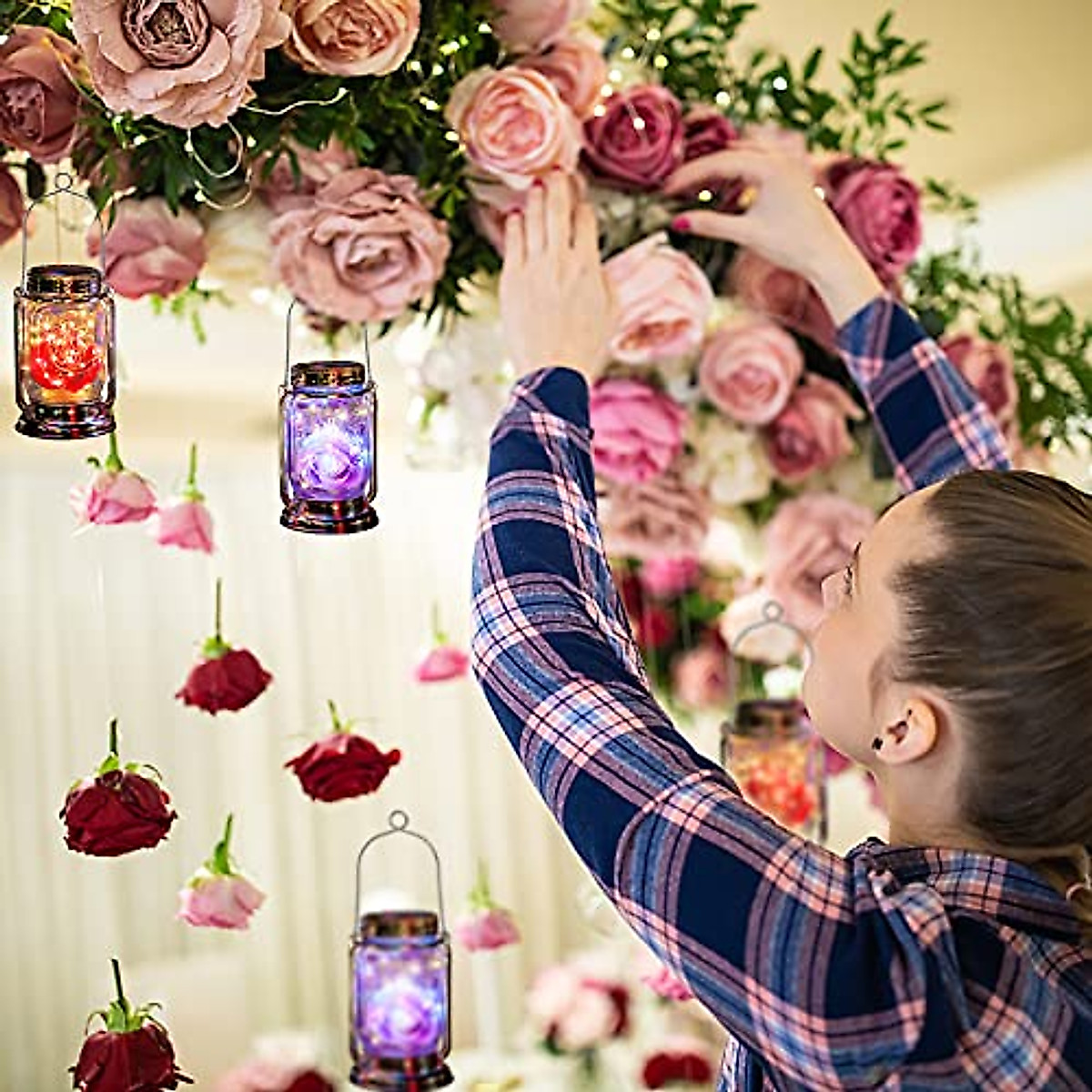 2 Pack Morestar Led Solar Mason Jar Fairy Lights,30 Led Outdoor Waterproof Solar Garden Decorative Lights Up in Glass Jar,Hanging Solar Lanterns Gift for Mom Grandmom for Patio Yard Lawn