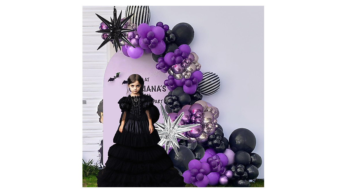 Gothic Balloon Garland Kit for Halloween & Birthdays