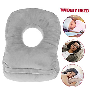 Tofficu 3pcs Office Tummy Pillow Adjustable Travel Pillow Pillows for Desk Nap Pillow Face Down Nap Pillow Travel Nap Face Pillow Ear Piercing Student Memory Foam Neck Donut