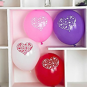 BESPORTBLE 100pcs 12 Engagement Balloons Decoration memorial balloons Anniversary Love Balloons Valentine Day Heart Balloons latex balloons ballons round balloons suite white wedding