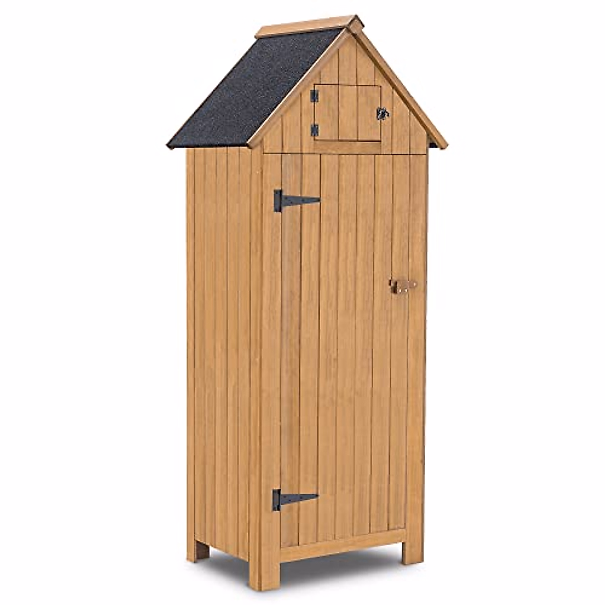 MCombo Outdoor Storage Cabinet Tool Shed Wooden Garden Shed Organizer Wooden Lockers with Fir Wood (70") 0770 (Natural)