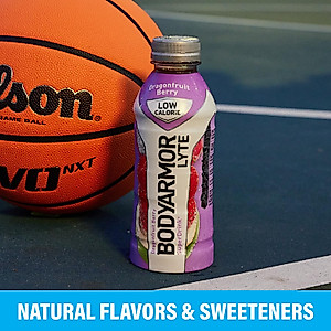 BODYARMOR LYTE Sports Drink Low-Calorie Sports Beverage, Dragonfruit Berry, Coconut Water Hydration, Natural Flavors With Vitamins, Potassium-Packed Electrolytes, Perfect For Athletes, 16 Fl Oz (Pack of 12)