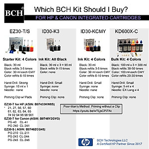 BCH ID30-K3 Refill Ink PG240 PG-243 PG-245 XL Cartridge