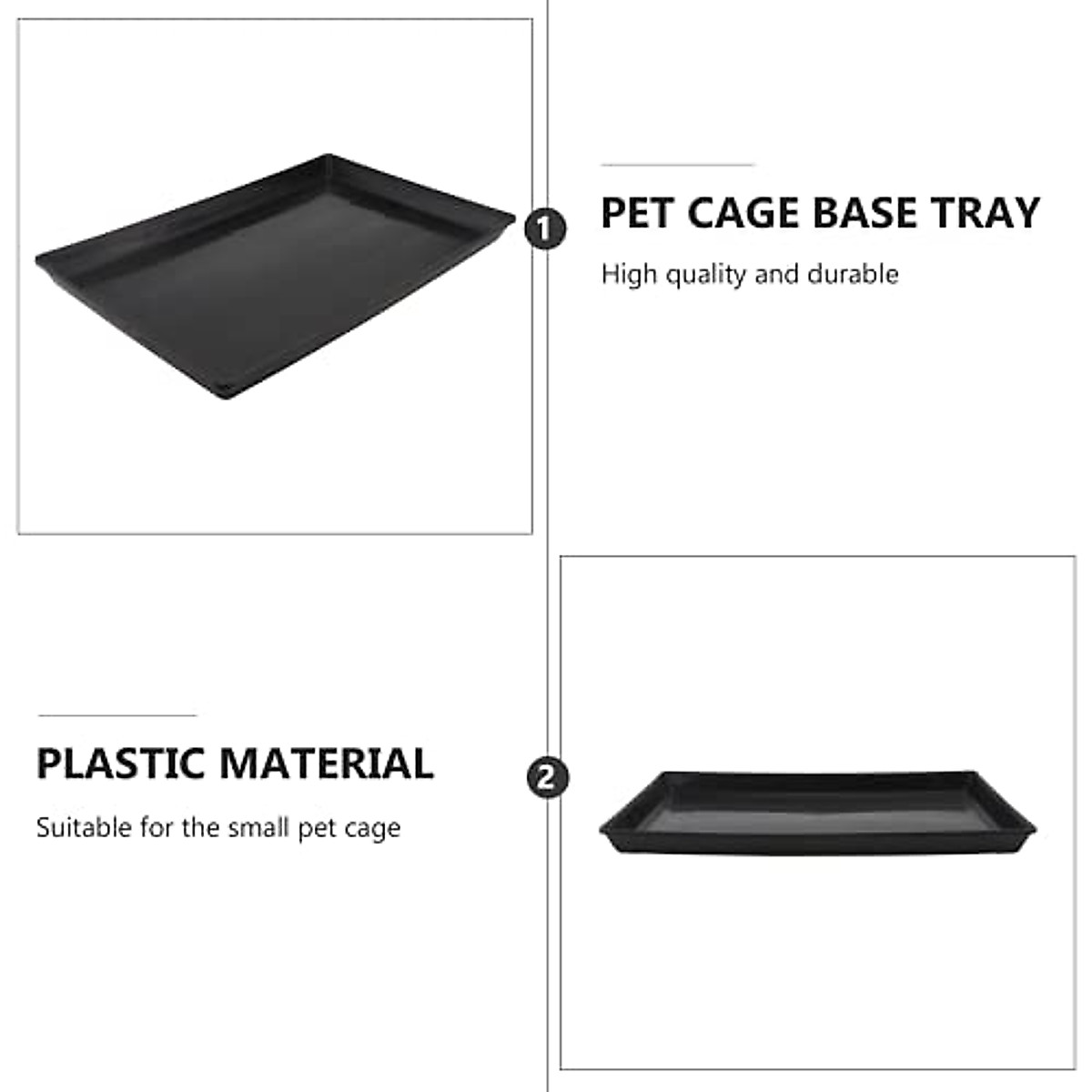 Dog Crate Replacement Pan- Plastic Pet Cage Cleaning Tray- Cage Tray Plastic Base Tray for Rabbit Dog Cat 43x28cm
