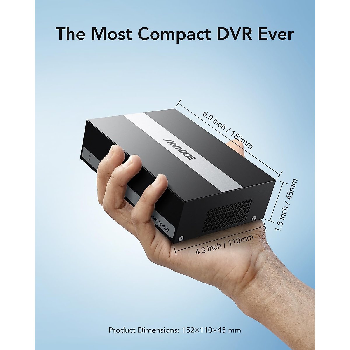 ANNKE 8CH 5MP Lite Digital Video Recorder with SSD Internal Solid State Hard Drive, 2 Weeks Recording with 8 Channel, AI Human/Vehicle Detection, H.265 Hybrid 5-in-1 Security DVR, Hardware Encryption