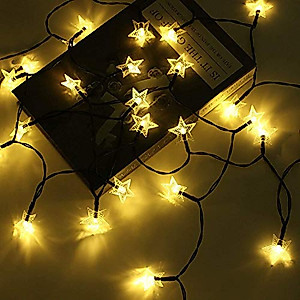 2-Pack Each 40FT Star Solar String Lights Outdoor Ramadan Decorations, 200 LED Solar Outdoor Lights with 8 Lighting Modes, Star Ramadan Lights for Tree Garden Patio Party Decorations (Warm White)