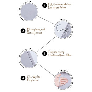 MURRI&MURRDI 2 Packs Hanging Handbag Organizer for Closet, Purse Organizer Purse Storage Holder with 8 Pockets, Clear Purse Hanger for Wardrobe Hanging Bags (Black Dark Grey)