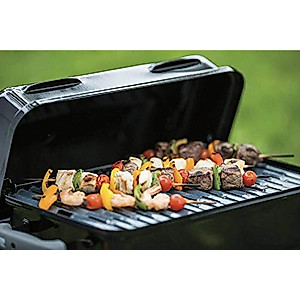 Duke Grills Omaha Go Anywhere Portable Charcoal Grill with Lid - Mini Table Top Grill for Camping, Boat, Tailgate, BBQ - Sturdy Steel Design - Foldable Legs - 6 Burgers, 4 Dogs