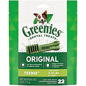 GREENIES Original TEENIE Natural Dental Care Dog Treats, 6 oz. Pack (22 Treats)