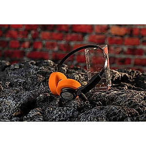 Invent Lord Style Lightweight Earphones Hi-Fi Stereo Earphone Headset Orange ear pad Steel Mesh 3.5mm Jack Classic