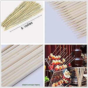 Ustace Natural Bamboo Skewers 200pcs 6'' for BBQ,Fruit Skewers, Grilling Kabob Skewers,Grilled Corn,Marshmallow,Chocolate Fountain and Party.Φ=3mm(6 inch) (A240)
