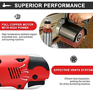 Burnishing Polishing Machine, 1200W 110V Polisher Sander Burnishing Polishing Tools Set with 4PCS Non-woven Burnishing Wheels (80# 120# 240# 320#) for Polishing Metal Stripping Paint and Sanding Wood