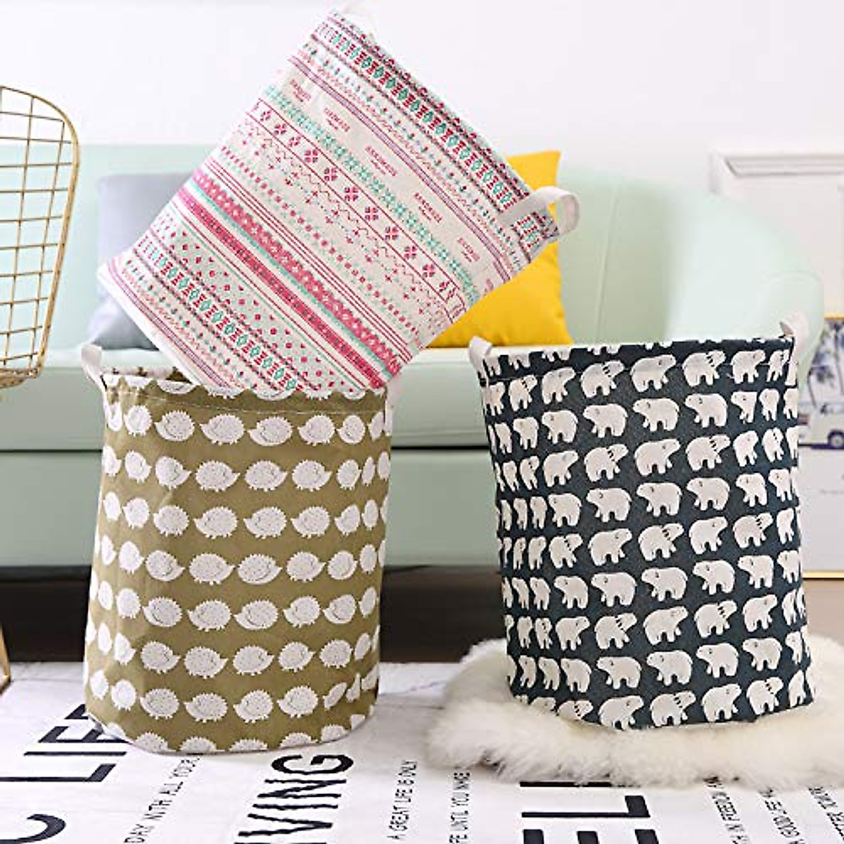 AFXOBO Home Waterproof Laundry Basket Large Capacity Folding Cloth Laundry Basket for Clothes Toy