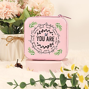 LEJIAJINW Encouragement Get Well Soon Gifts for Women, Christian Religious Spiritual Gifts, Self Care, Thank You Gifts for Women, Unique Birthday Gifts Idea for Mom on Mothers Day- Travel Jewelry Box