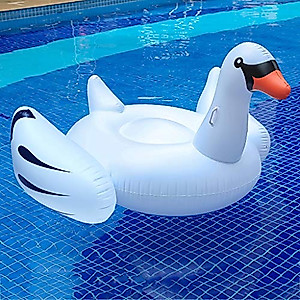 Toxz Swan Inflatable Ride-On Swimming Ring,Suitable for Children and Adults,Built-in Handles,74.8" X 78.7" X 49.2"(Ship from US!)