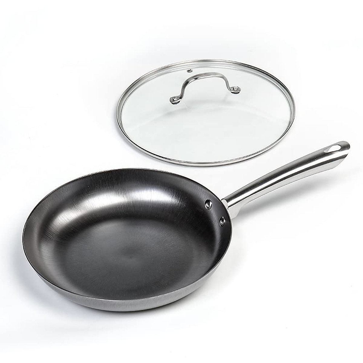 Lehman's Cast Iron Skillet - Nitrogen Hardened Cookware, Tough but Lightweight, No Need to Season, Heatproof Glass Lid Included - 11 inch
