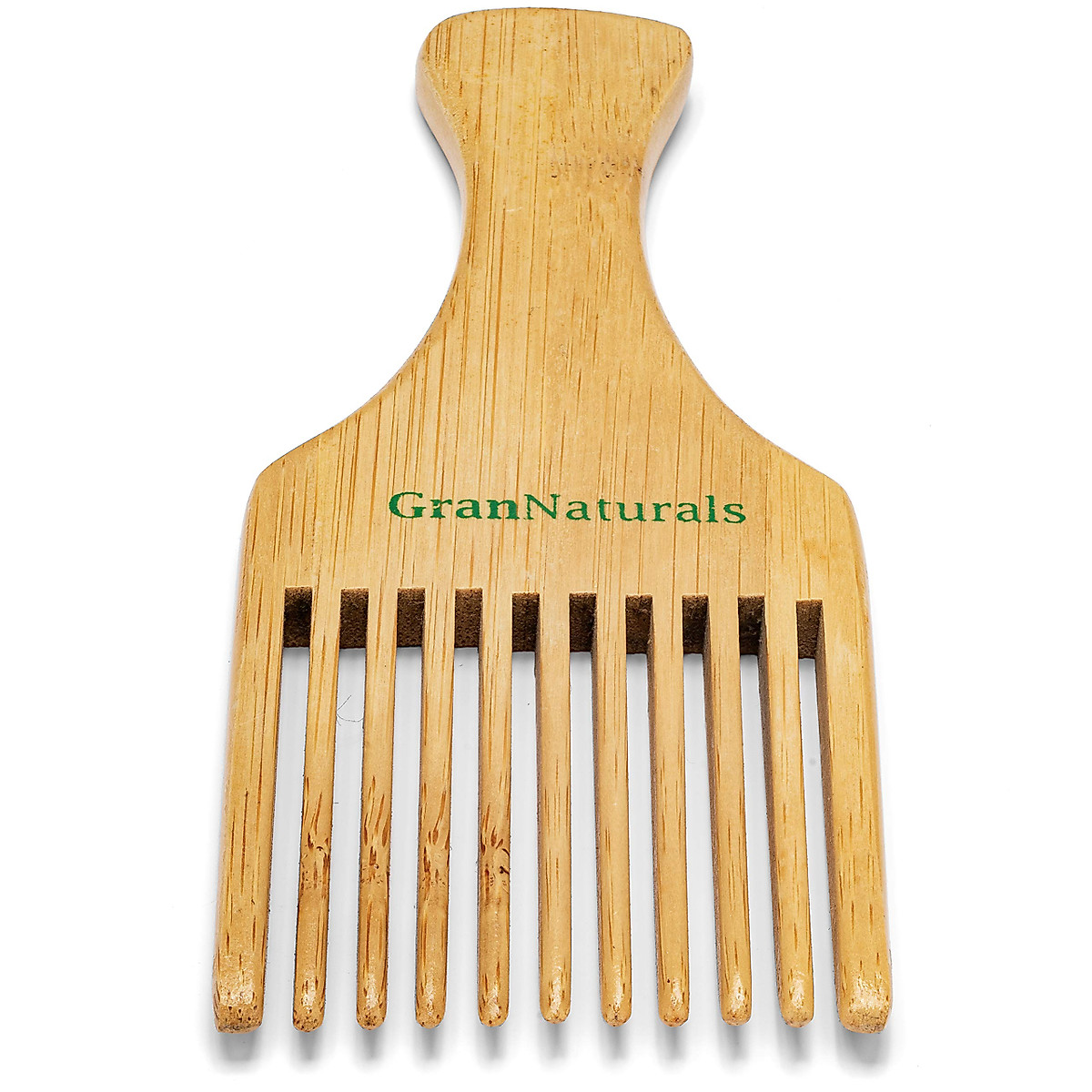 GranNaturals Wooden Comb & Hair Pick - Natural Wood Volumizing & Styling Tool for Thick, Coarse, Curly Hair - Non-Static Comb for Afro & Beard - Long Tooth Detangling Accessories for Men & Women
