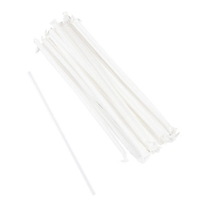 AmerCare 9 Inch Jumbo Clear Paper Wrapped Straws, Case of 12,000