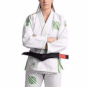 Sanabul Essential BJJ Gi for Women Brazilian Jiu Jitsu Gi for Women Lightweight Preshrunk Fabric - White, W4