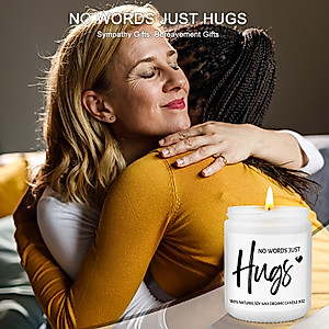 Sympathy Gifts for Loss of Loved One - No Words Just Hugs Candles, Natural Lavender Scented Candle 9OZ, Get Well Soon, Thinking of You Gift, Bereavement Gift for Women Men, Miscarriage Gift for Mother