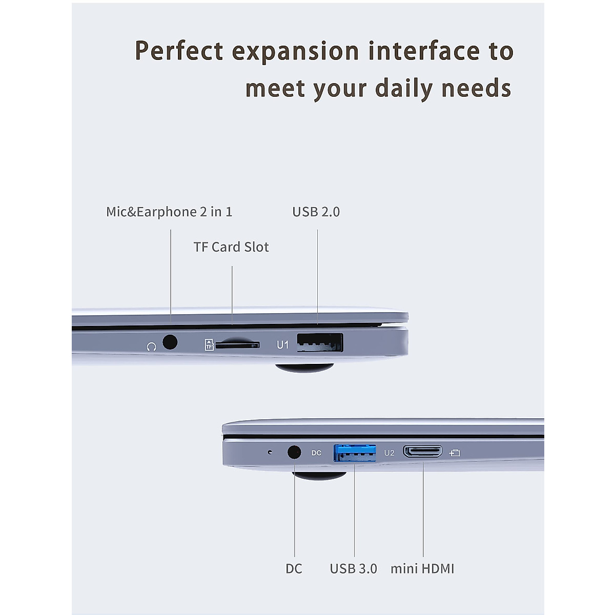 【MS 2019 Office/12GB 】 Jumper Laptop 14 Inch FHD Screen Notebook Celeron N4020（Quad core） Ultrabook 8GB RAM/256GB Dual Band WiFi Computer Lightweight and Portable (8G+256GB)