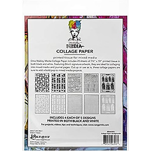 Ranger Dina Wakley Media Collage Tissue Paper 7.5"X10" 20/Pkg-Backgrounds