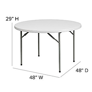 Flash Furniture 48'' Round Granite White Plastic Folding Table [RB-48R-GG] Pack of 3