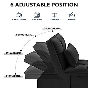 HIMcup Sleeper Sofa Chair Bed, 4 in 1 Multi-Function Convertible Sofa Chair, Adjustable Sleeper Chair Pullout Velvet Sofa Bed with Storage Pockets, Sofa Bed for Living Room Apartment Furniture Decor