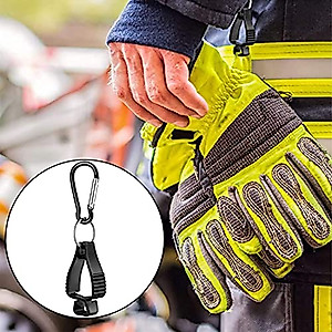 RICHARDJOV 6PCS Glove Clip Holder Safety Work Gloves Clip for Belt, Metal Glove Keeper Loop Glove Grabber Clip Holder(Black)