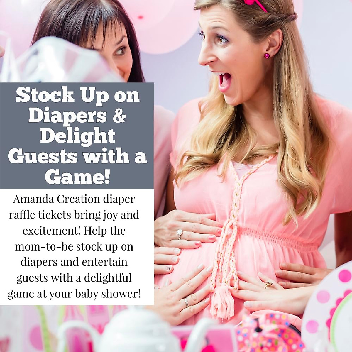 Beautiful Striped Navy & Silver Diaper Raffle Tickets for Boy Baby Showers, 20 2" X 3” Double Sided Insert Cards for Games by AmandaCreation, Bring a Pack of Diapers to Win Favors & Prizes!