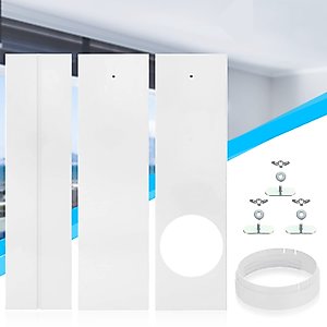 TOPOWN Ac Window Vent Kit Slide Kit Plate for Portable Air Conditioner Vertical/Horizontal PVC Seal Bracket -Adjustable Length-with 5.9"/15cm Adaptor Suitable for Mobile Air Conditioner
