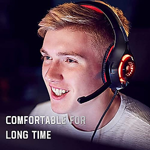 Gaming Headset for PS4, PS5, PC, Xbox One, Over-Ear Gaming Headphones with Noise Cancelling Mic, Premium Stereo, Lightweight Comfortable Earmuffs for Switch Laptop Mobile