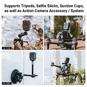SMALLRIG Magnetic Adapter Mount for DJI Action 4 / Action 3 / Action 2, with Adapter Connection and 1/4” Thread for Osmo Action 3 / Action 2, for Tripod, Selfie, Vlogging, YouTube - 3662