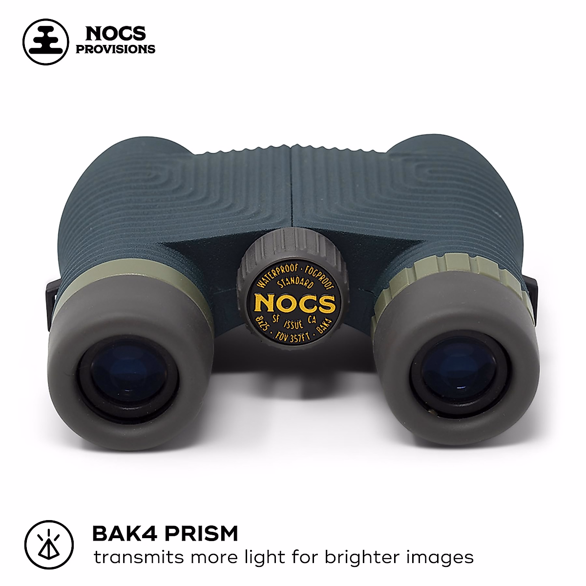 Nocs Provisions Standard Issue 8x25 Waterproof Binoculars, 8X Magnification, Bak4 Prism, Wide View Multi-Coated Lenses for Bird Watching, Hiking & Backpacking - Cypress Green II