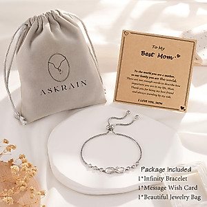 ASKRAIN Mom Birthday Gifts for Mom Mothers Valentines Day Gifts for Mom from Daughter Unique Gifts Idea Bracelet Stocking Stuffers, B