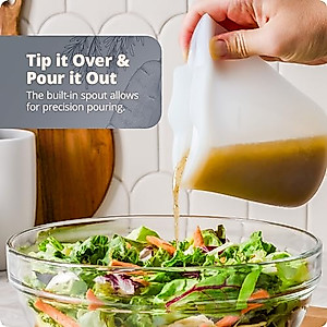 Greater Goods Reusable Silicone Food Storage Bags, Stand Up Zip, Multi-Use Storage containers, BPA- Free, Dishwasher, Microwave, and Oven Safe, Clear, Dish Set (24 Oz, 32 Oz, 64 Oz)