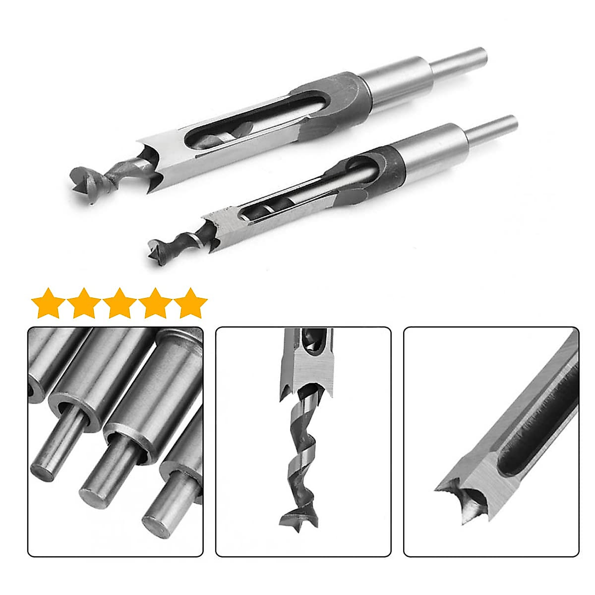 SagaSave 6.4mm Square Hole Drill Bit Opener, 1/4" High-Carbon Steel Hollow Chisel Mortise Power Tool for Woodworking,1PCS