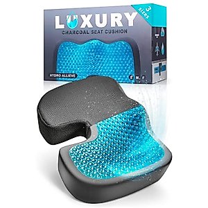 H. Gaming PC Chair Cushion, Gel Office Seat Cushion for Long Sitting, Upgraded Desk Butt Pillow for Computer Gamer Chairs, Tailbone Pain and Coccyx Pressure Relief (Medium 120-220lbs)