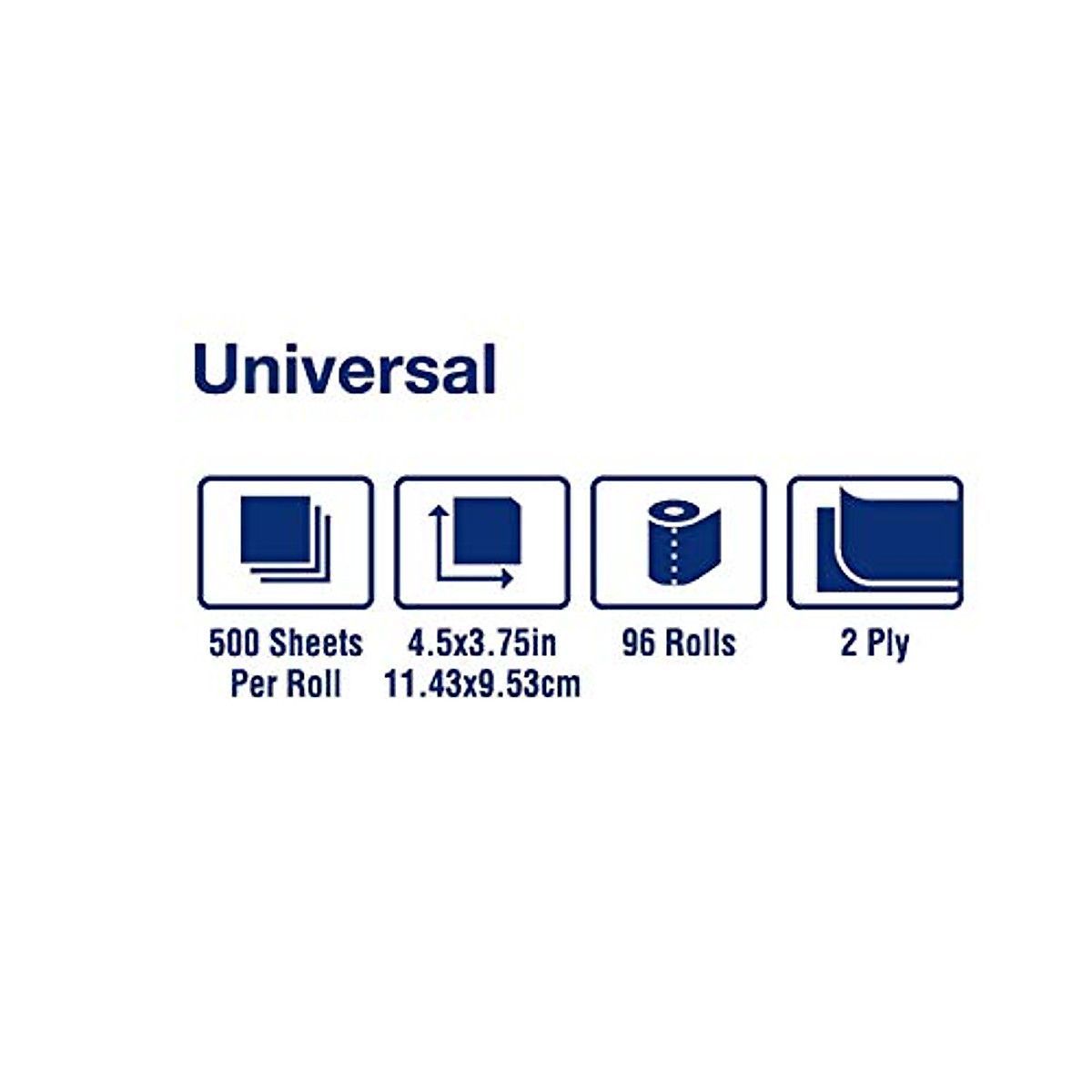 Tork Bath Tissue Roll Universal 2-ply For everyday use at home Biodegradable 4.375x3.75", 500 sheets/roll, 96 rolls/case