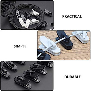 MILISTEN 100pcs Earphone Wire Clip 360 Degree Rotate Earphone Cable Clothing Clip Plastic Earbud Clip for Fixing Round Wire Earphone Headphone Microphone Black