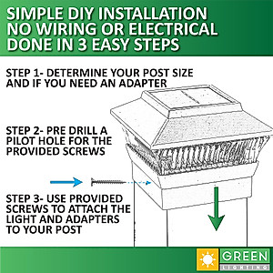 GreenLighting Standard #1 4x4 Solar Post Cap Lights - 4x4 Post Caps for 4x4 Nominal Wood, Vinyl/PVC Fence Solar Post Lights Outdoor Waterproof - Solar Deck Post Lights (White, 12 Pack)