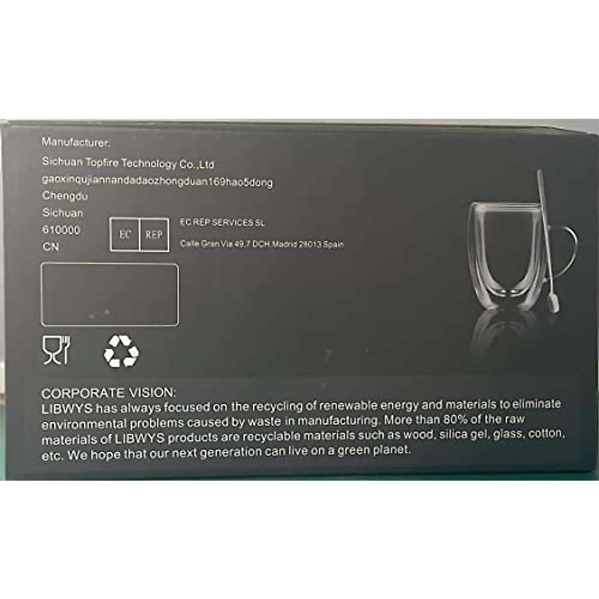 LIBWYS 6 Pack Double Walled Coffee Cups Glasses Mugs, 12oz Espresso Cappuccino Latte Tea Cups with Handle, Heat Resistant Borosilicate Clear Glasses 350ml