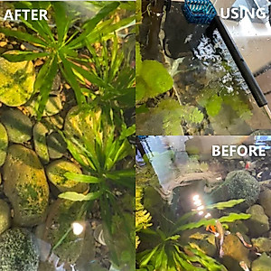 CHERLAM Aquarium Surface Protein Skimmer,3W Fish Tank Protein Skimmer,3 in 1 Aquarium Oil Skimmer for Sea and Fresh Water, Internal Filter Wall Mounted Fish Tank Surface Protein Skimmer