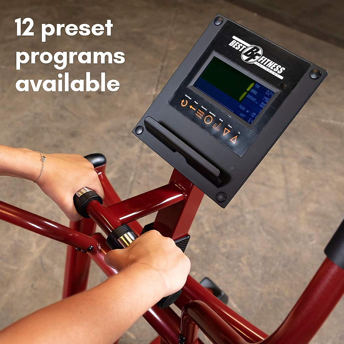 Best Fitness (BFE2 Elliptical Trainer Machine, Cardio Workout Crosstrainer Exercising Machines for Home Gym with 275lb Weight Capacity, Red