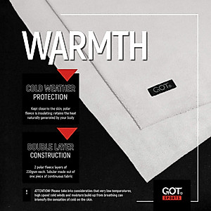 GOT Sports Polar Fleece Neck Warmer - Double-Layer Winter Ski Face Mask - Neck Scarf for Skiing, Snowboarding, Running (White)