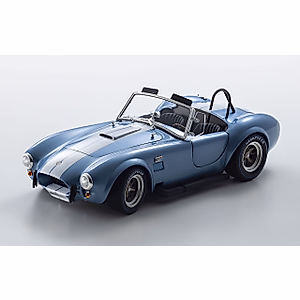 Shelby Cobra 427 S/C Sapphire Blue Metallic with White Stripes 1/18 Diecast Model Car by Kyosho 08047 SBL
