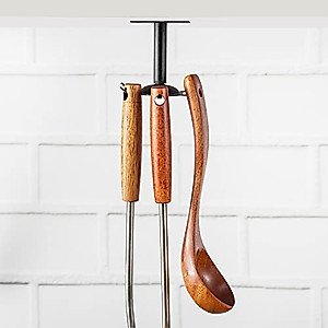 2 Pieces Stainless Steel Self Adhesive 360 Degree Swivel Hook Waterproof Utility Hook for Bathroom, Kitchen Utensil Stand for Hanging(Black)