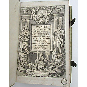 1694 BLIND-STAMPED PIGSKIN OVER WOODEN BOARDS FOLIO ANNALES ECCLESIASTICI