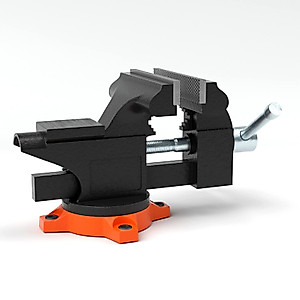 VEVOR Bench Vise, 4.5-inch Jaw Width 3.3-inch Jaw Opening, 240-Degree Swivel Locking Base Multipurpose Vise w/Anvil, Heavy Duty Cast Iron Workbench Vise w/Bolts & Nuts, for Drilling, Pipe Cutting