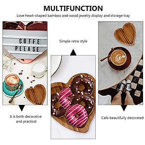 BESPORTBLE Heart-Shaped Wooden Tray, Jewelry Display Tray, Food Display Tray, Suitable for Fruits, Salads and Desserts